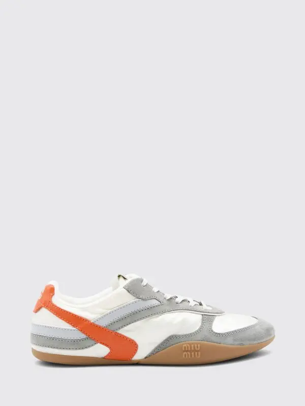 Miu Miu Calf Leather And Polyester Sneakers