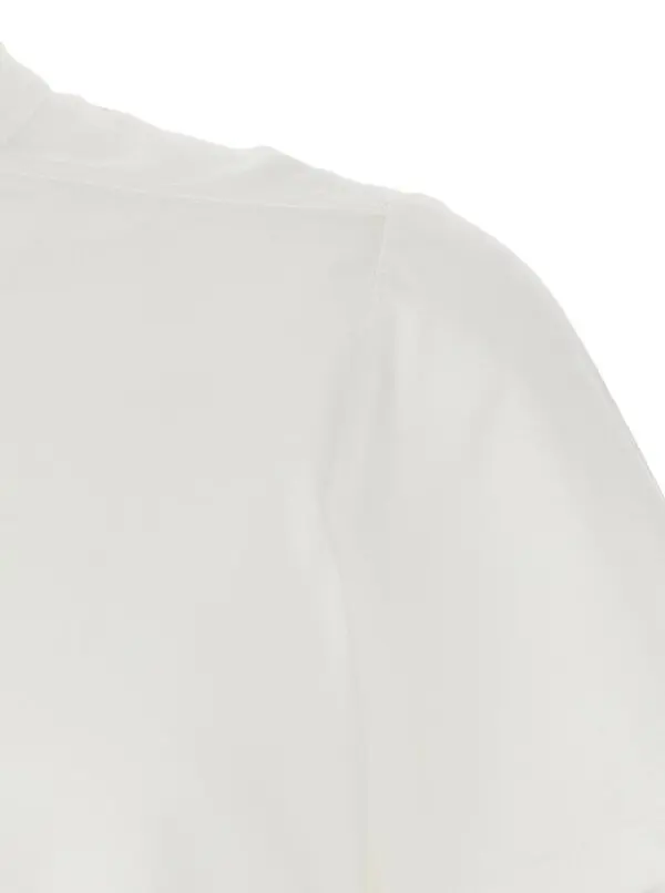 Rick Owens Crew Neck T-shirt With Tone On Tone Stitching In Cotton - White