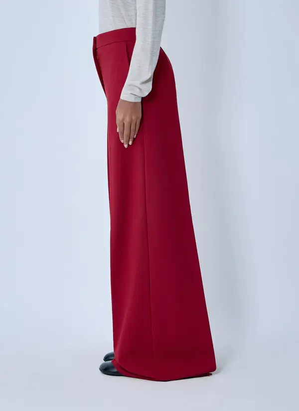Max Mara High-rise Wide-leg Tailored Pants - Red