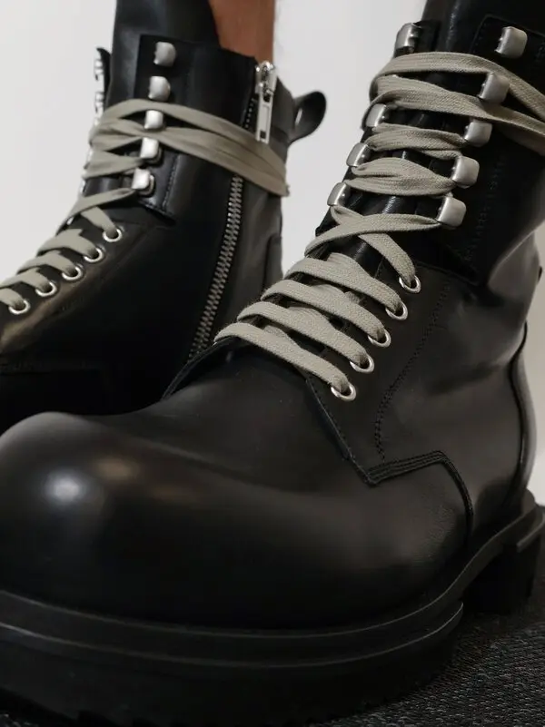 Rick Owens Leather Lace-up Boots - Black