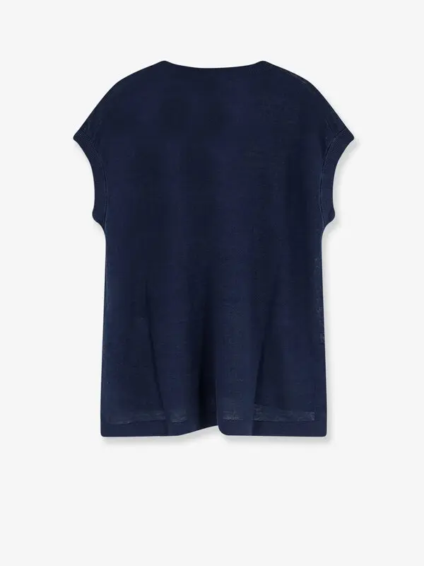 Max Mara Linen Sleeveless V-neck Vest