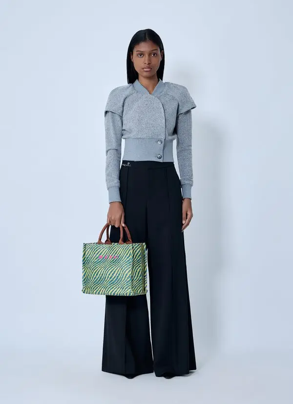 Marni High-waisted Wide-leg Wool Tailored Pants