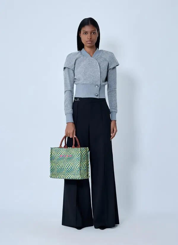 Marni High-waisted Wide-leg Wool Tailored Pants