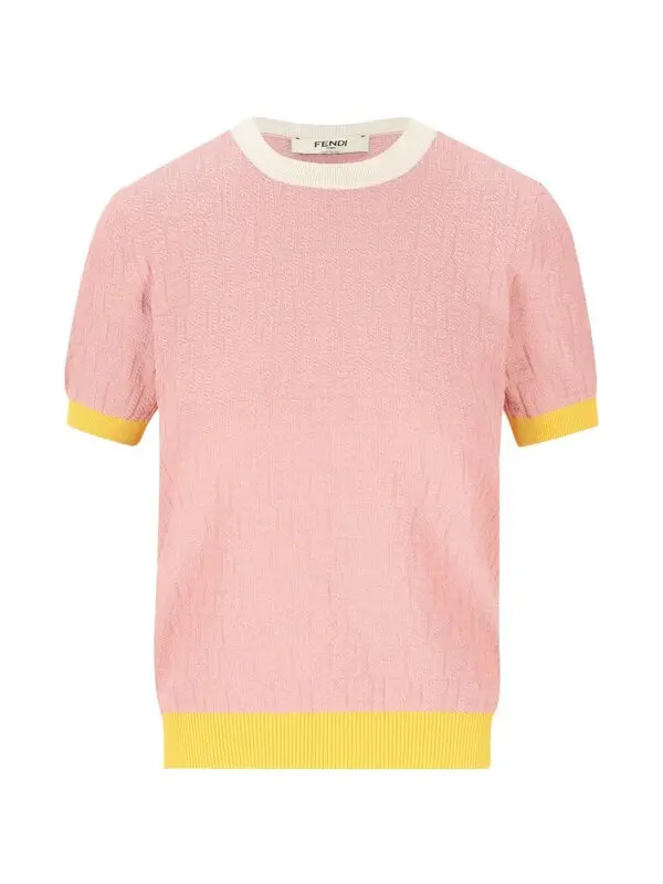 Fendi Color Block Ff Knit Top