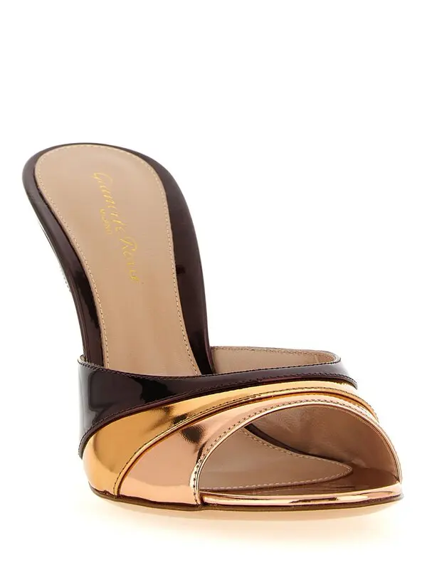 GIANVITO ROSSI Marea Metallic Leather Mules