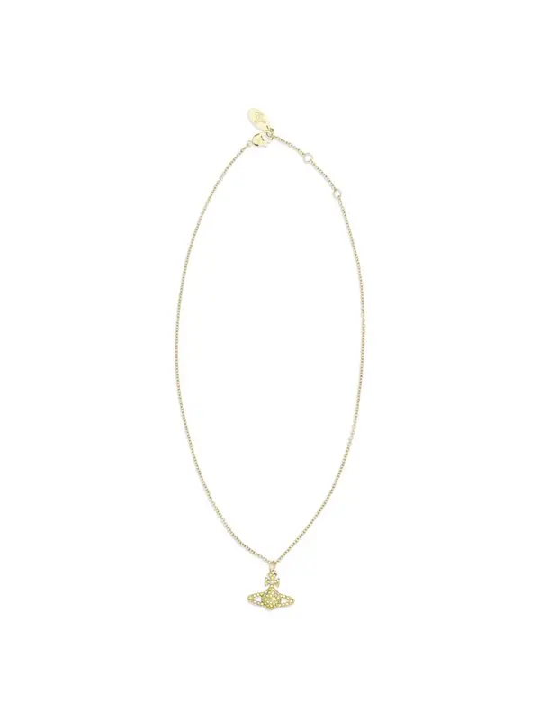 VIVIENNE WESTWOOD Grace Bas Relief Necklace With Crystal Orb Pendant - Gold