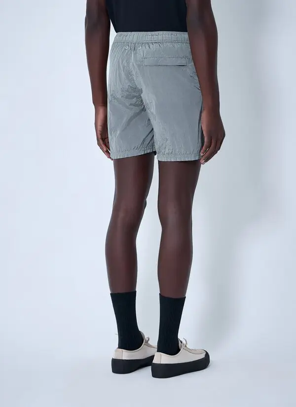 Stone Island Logo Patch Crinkled Nylon Shorts