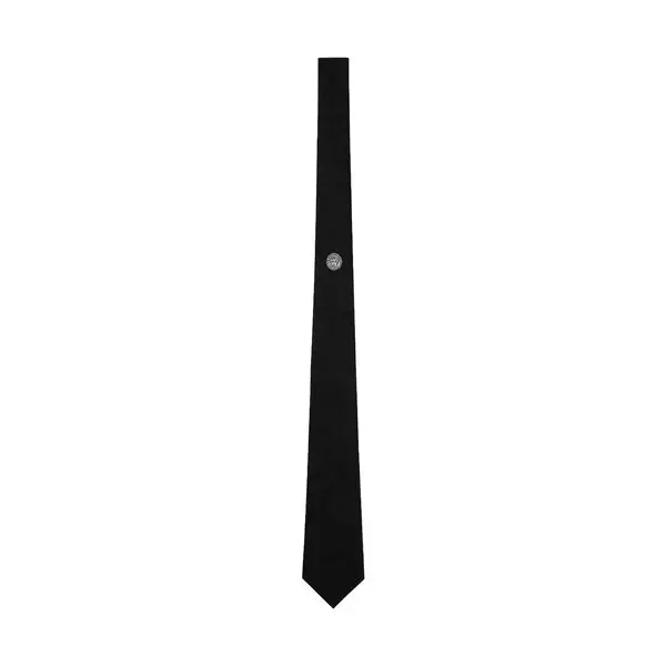 Versace Medusa Logo Silk Tie - Black