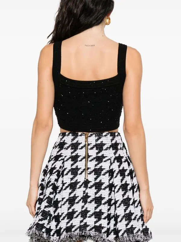 Balmain Black Tweed Cropped Top