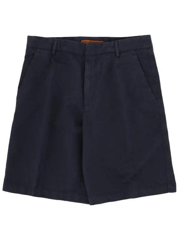Zegna Cotton And Linen Blend Shorts