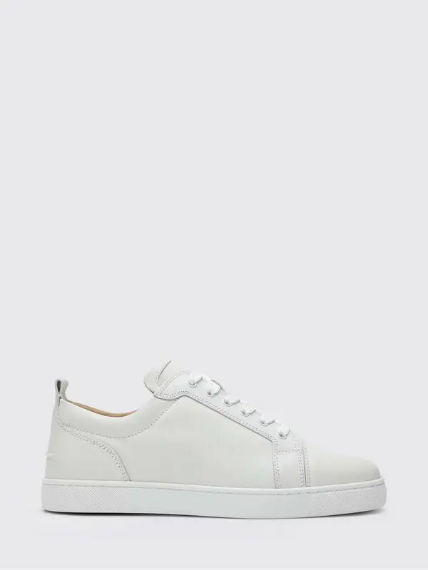 CHRISTIAN LOUBOUTIN Calf Leather Lace-up Sneakers - White