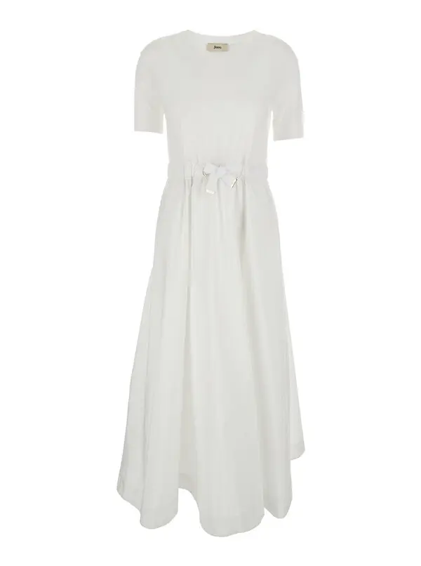 Herno Long Dress With Front Bow Detail In Tech Fabric - Multicolor