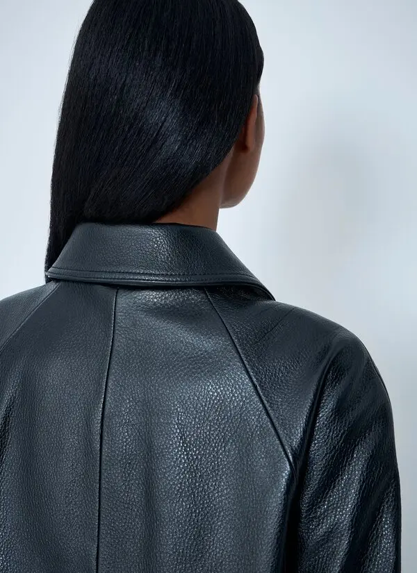 TOTEME Pebble-grain Leather Coat