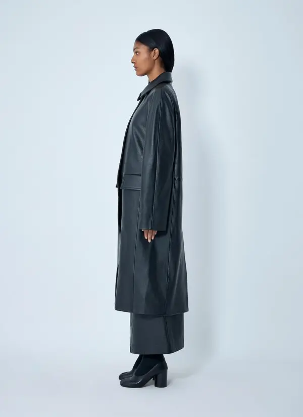 TOTEME Pebble-grain Leather Coat