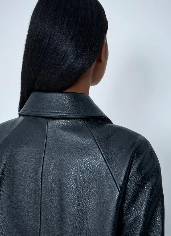 TOTEME Pebble-grain Leather Coat