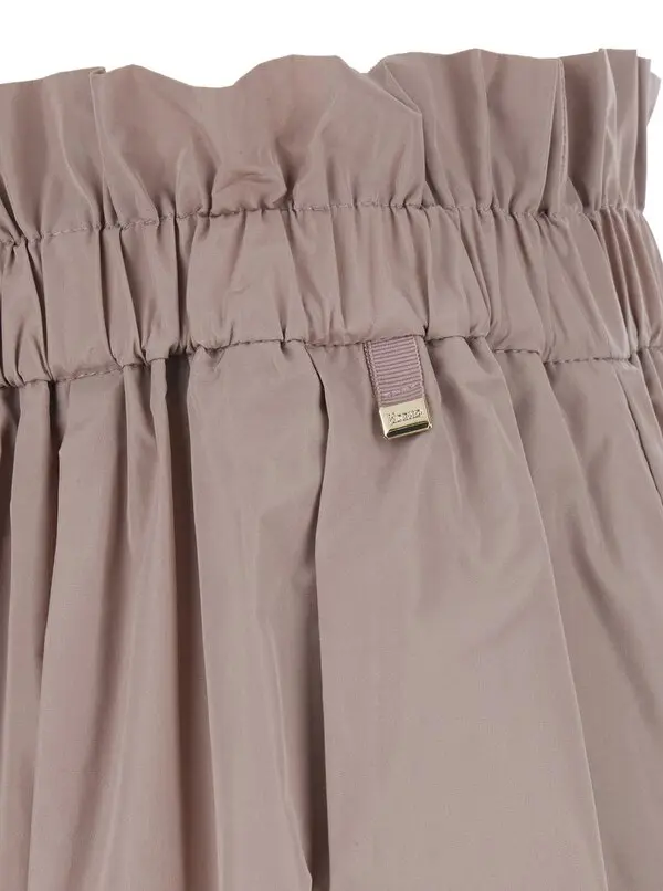 Herno Skirt With Elastic Waist And Logo Plate - Pink