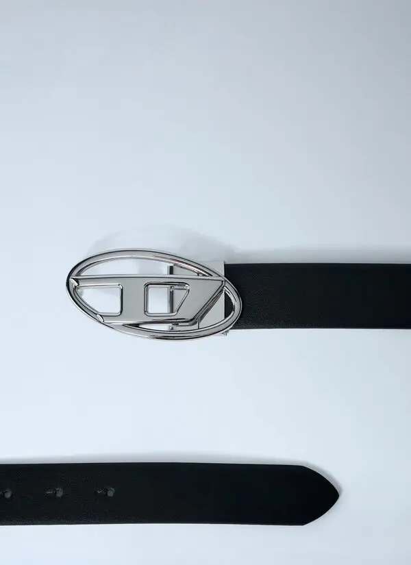 DIESEL® Reversible Leather Belt With Silver-tone Hardware