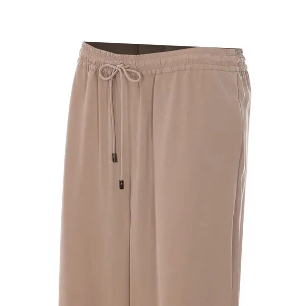 Max Mara Wide Leg Silk Trousers - Cream
