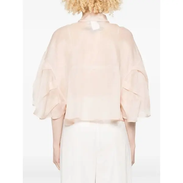 Max Mara Silk Cape Effect Blouse - Pink