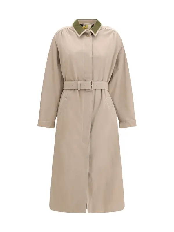 Marni Gabardine Trench Coat With Contrasting Details