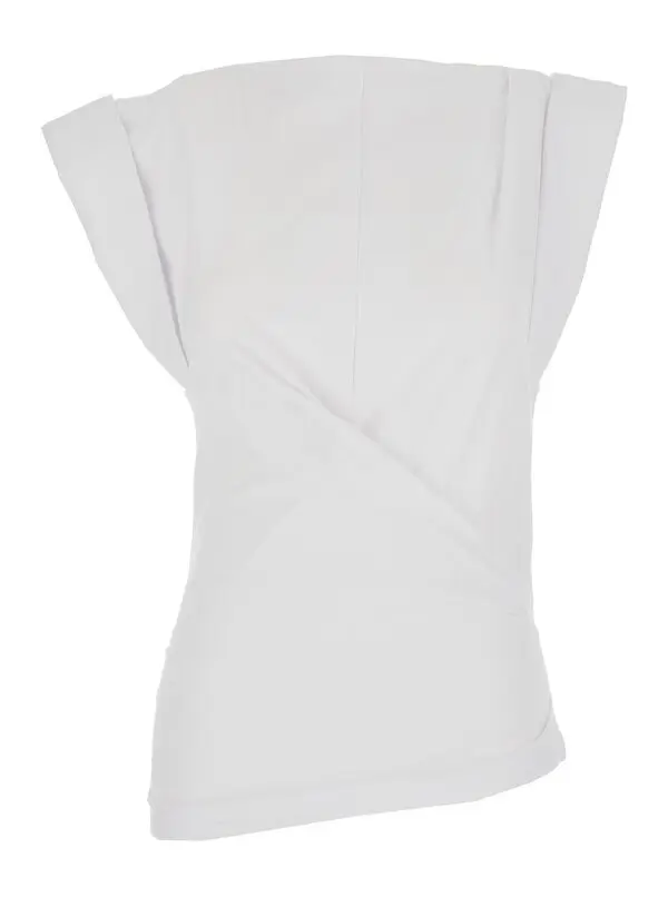 Isabel Marant Étoile Maisan" Asymmetrical Cotton T-shirt With Embroidered Logo - White
