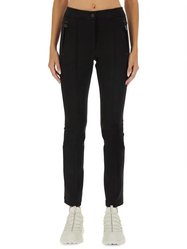 Moncler Slim Fit Logo Pants - Black