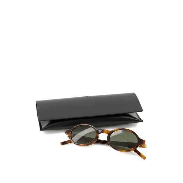 Saint Laurent Tortoiseshell Acetate Oval Sunglasses