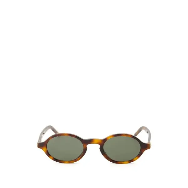 Saint Laurent Tortoiseshell Acetate Oval Sunglasses - Brown