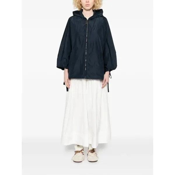 Max Mara Oversized Hooded Jacket With Tie Detail