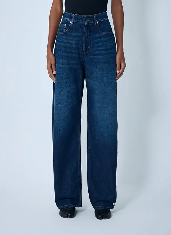 Sportmax Five-pocket Jeans With Button Detailed Side Seams