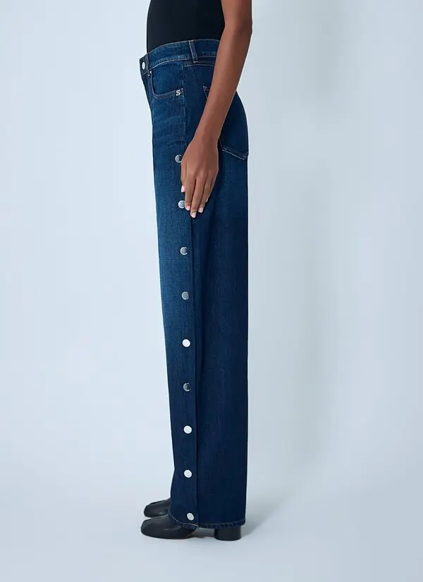 Sportmax Five-pocket Jeans With Button Detailed Side Seams