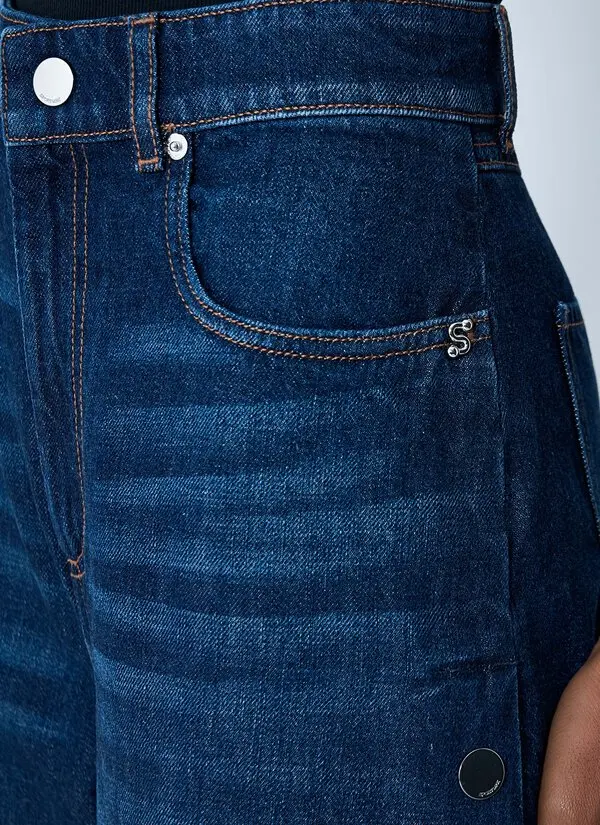 Sportmax Five-pocket Jeans With Button Detailed Side Seams