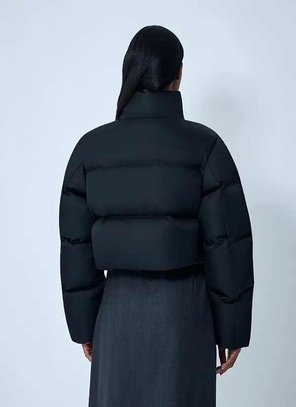 Prada Short Re-nylon Down Jacket With Logo Motif