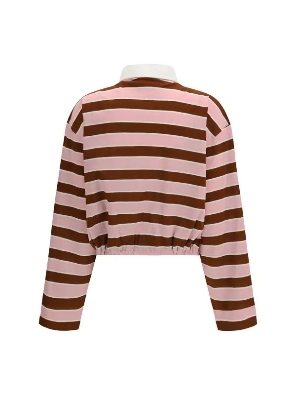 Prada Long-sleeve T-shirt In Filo Di Scozia Cotton With Baiadera Stripe