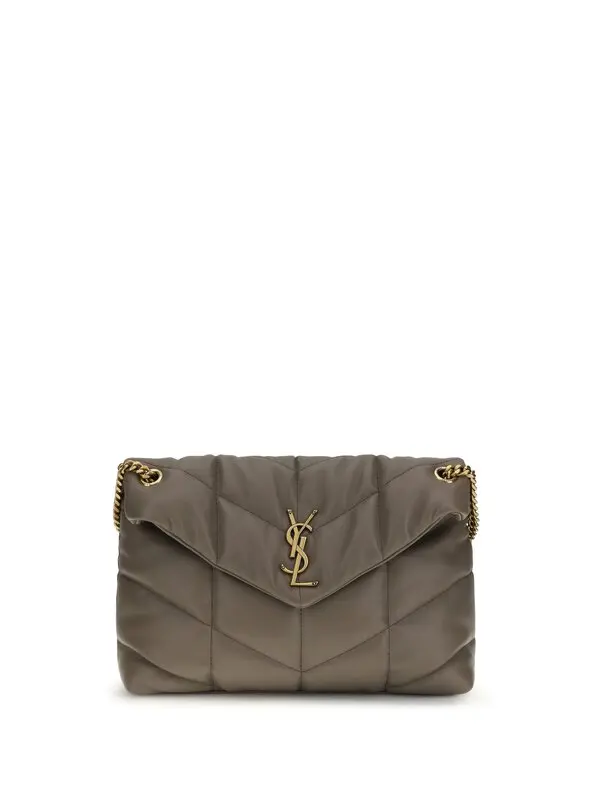 Saint Laurent Loulou Medium Quilted Leather Shoulder Bag - Gray