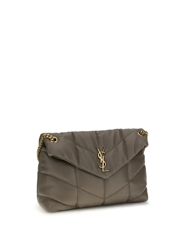 Saint Laurent Loulou Medium Quilted Leather Shoulder Bag - Gray