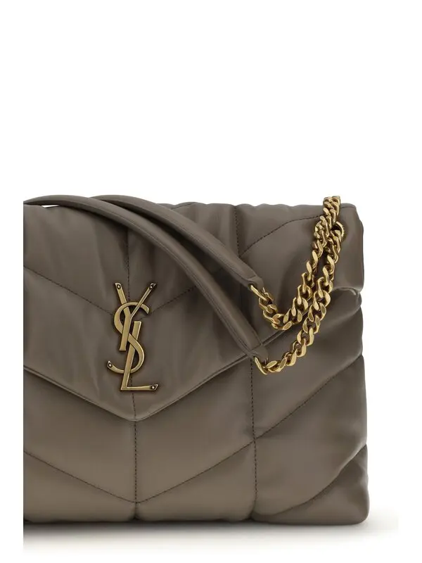 Saint Laurent Loulou Medium Quilted Leather Shoulder Bag - Gray