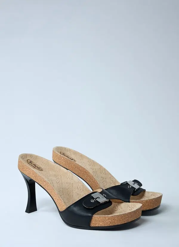 Balenciaga Scholl Heeled Sandals - Black