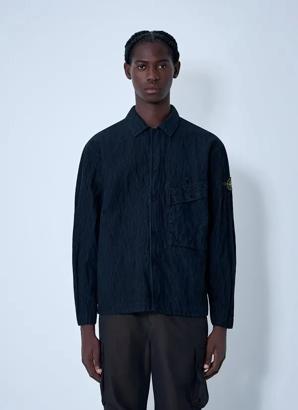 Stone Island Logo Motif Corduroy Shirt