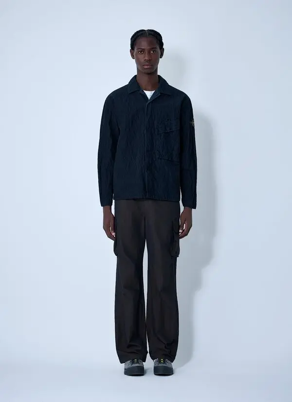 Stone Island Logo Motif Corduroy Shirt