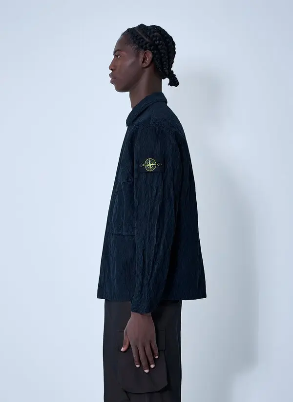 Stone Island Logo Motif Corduroy Shirt