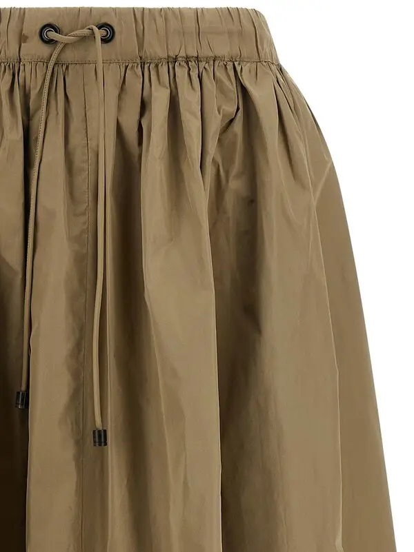 Max Mara Silk Blend Taffeta Midi Skirt - Green