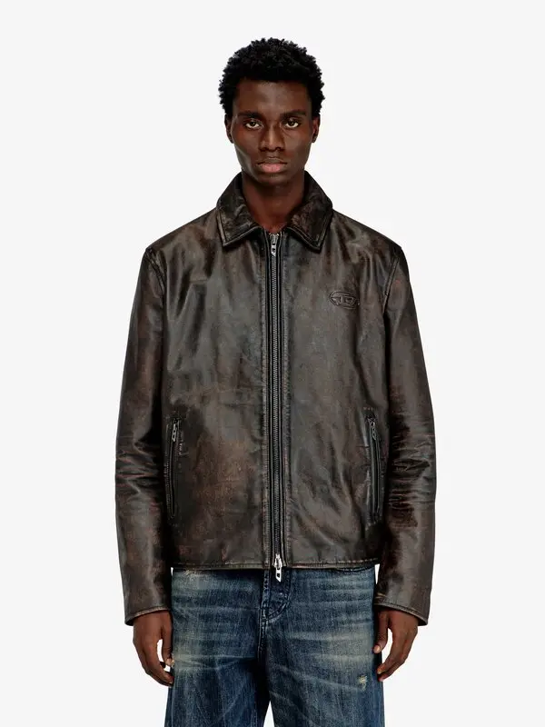 DIESEL® L-amar-wrd Leather Jacket - Multicolor