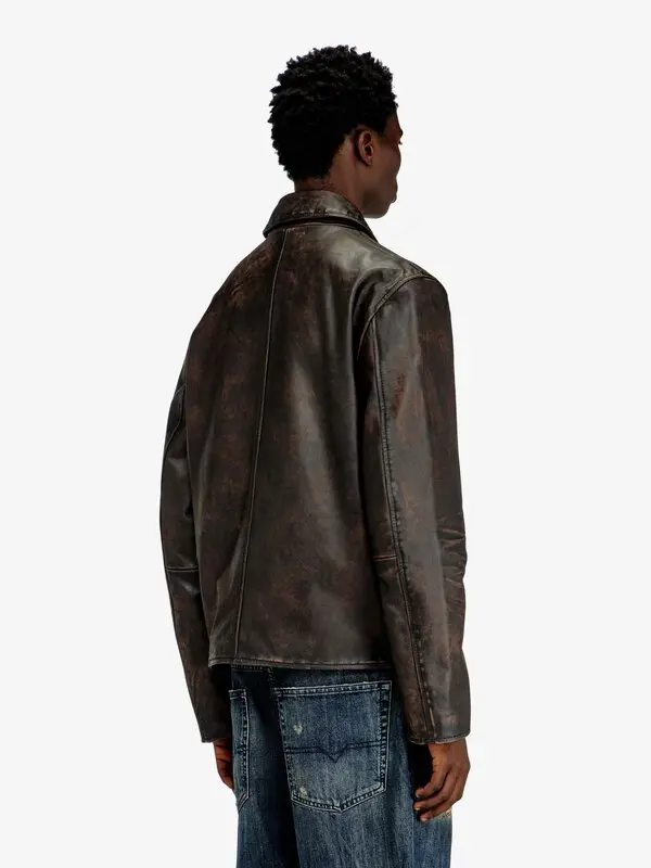 DIESEL® L-amar-wrd Leather Jacket - Multicolor