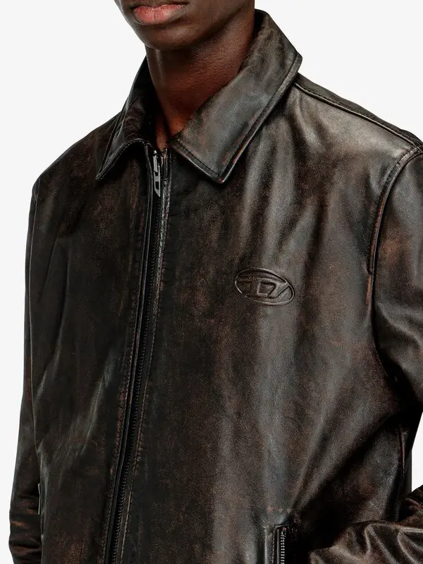 DIESEL® L-amar-wrd Leather Jacket - Multicolor