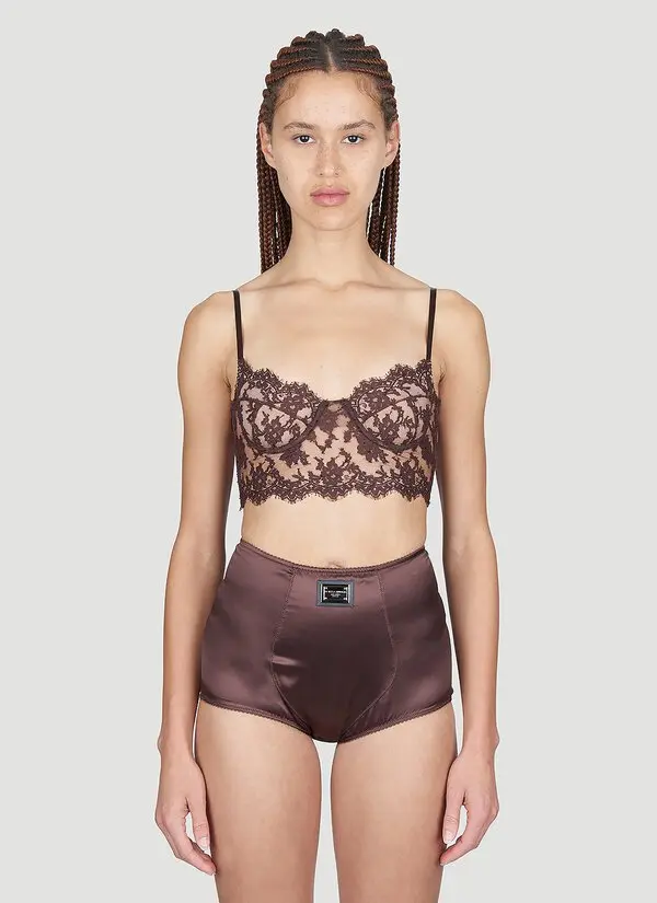 Dolce & Gabbana Floral Lace Long-line Bra