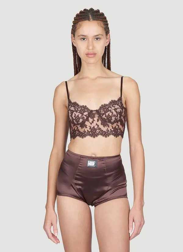 Dolce & Gabbana Floral Lace Long-line Bra