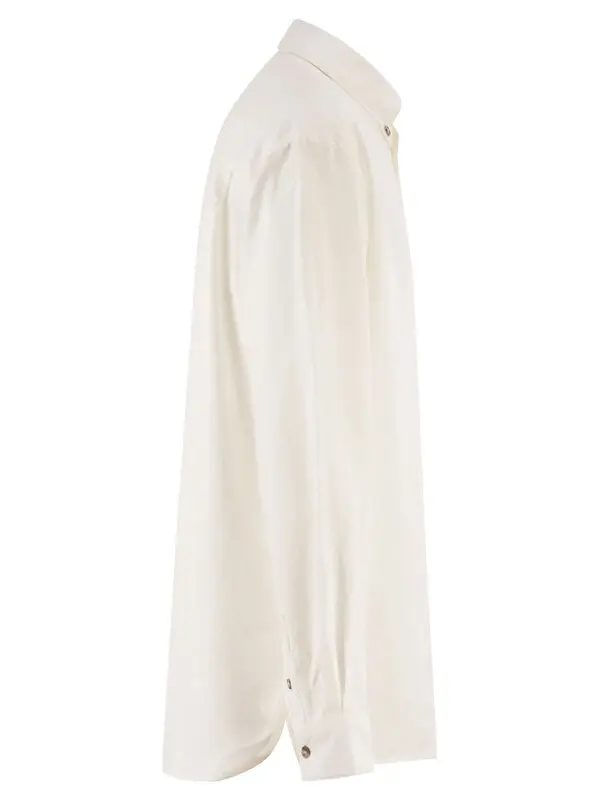 A.p.c. Cotton Button-down Shirt With Embroidered Logo