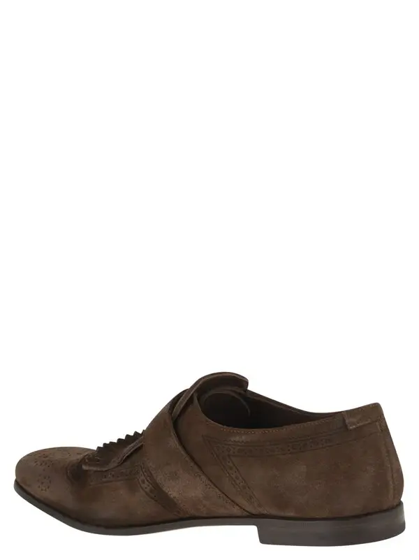 Church's Shanghai Suede Monk Strap With Fringe Detail - Brown