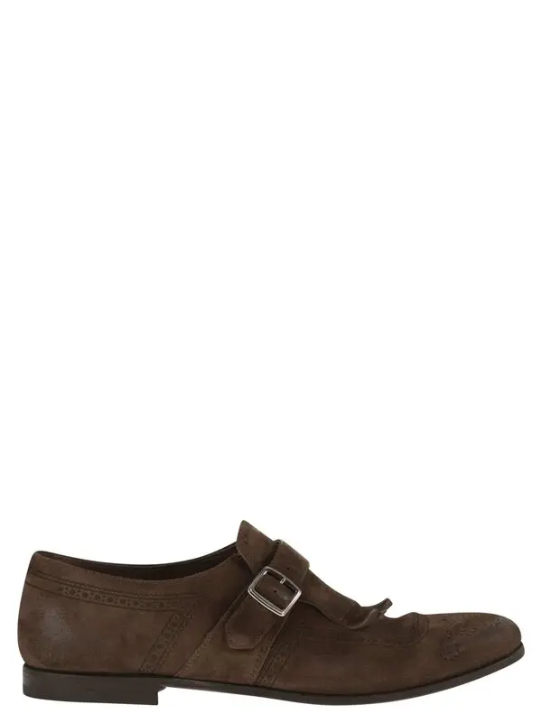 Church's Shanghai Suede Monk Strap With Fringe Detail